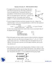 The Magnetic Field-Classical Physics-Handouts - Docsity
