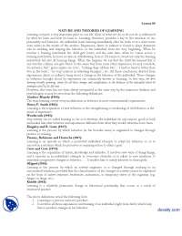 Nature And Theories Of Learning-Educational Psycology-Lecture Handouts - Docsity