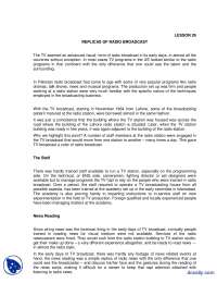 Replicas of Radio Broadcasting-Introduction to Broadcasting-Lecture Handout - Docsity