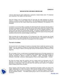 Broadcasting and Media Imperialism-Introduction to Broadcasting-Lecture Handout - Docsity
