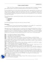 Types of Print Media-Introduction to Mass Communication-Lecture Handout - Docsity