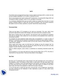 Sets-Introduction to Broadcasting-Lecture Handout - Docsity