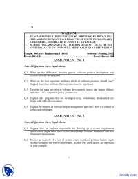 Software Engineering II-Computer Science-Assignment - Docsity