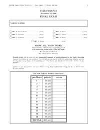 Final Exam With Solutions Analytical Geometry And Calculus Iii Math