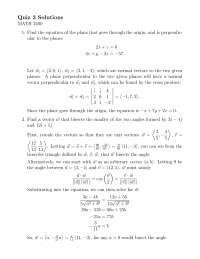 Quiz 3 with Solution - Analytic Geometry and Calculus 3 | MATH 2400 ...