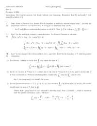 Questions on Calculus III - Quiz VI | MATH 2934 - Docsity