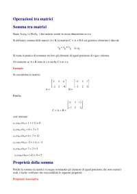 Schema di Geometria - Operazioni tra matrici - Docsity