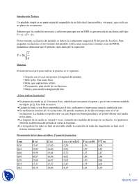 Péndulo simple y determinación de la gravedad, - Prácticas - Mecánica y Ondas - Física - Docsity