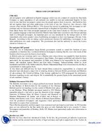 Press And Government-Mass Media-Lecture Handout - Docsity
