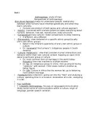 4 Sub feels of the Anthropology in Biocultural Approach | ANTH 1001 ...