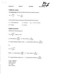 Introduction to Chemical Engineering Analysis Exam 1 with Solution ...