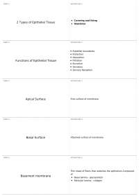 Test 2 - Tissues | BIOSC 222 - HUMAN ANAT PHYS I - Docsity