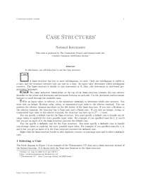 Case structures, college study notes - Case structures - Docsity