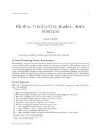 Choral conducting basics body position, college study notes - Choral ...