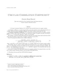 Circular Correlation Coefficient - Docsity