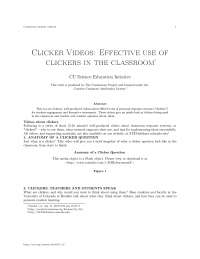 Clicker videos-effective use of clickers in the classroom, college ...