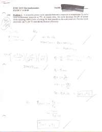Thermodynamics Exam Solved Problems | ENSC 2213 - Docsity