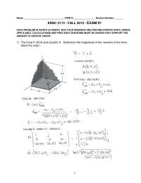 Exam # 1 with Solution - Statistics | ENSC 2113 - Docsity