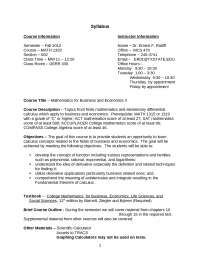 Mathematic Business and Economics II - Course Guideline | MATH 1329 ...
