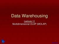 Multidimensional OLAP, Implementations - Data Warehousing - Lecture Slides - Docsity