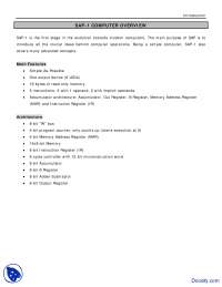 Computer Overview - Computer Architecture - Lab Manual - Docsity
