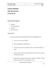 Types of Data Warehouses - Data Warehousing - Lecture Handouts - Docsity