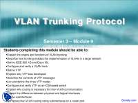 VLAN Trunking Protocol - Computer Network - Lecture Slides | Slides Computer Networks | Docsity