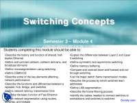 Switching Concepts - Computer Network - Lecture Slides - Docsity