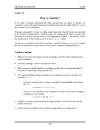 Animation - Web Design and Development - Lecture Handouts - Docsity