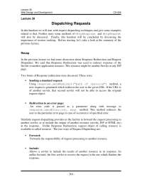 Dispatching Requests - Web Design and Development - Lecture Handouts - Docsity