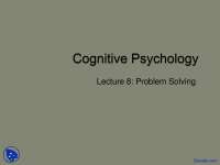 Introduction to Problem Solving - Cognitive Psychology - Lecture Slides ...