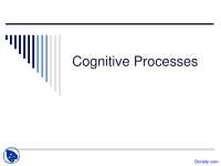 Cognitive Processes - Cognitive Processes - Lecture Slides - Docsity