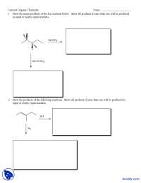 E2 Reactions - Organic Chemistry - Quiz - Docsity