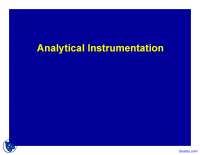 Analytical Instrumentation - Analytical Instrumentation - Lecture Slides - Docsity