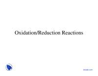 Oxidation Reduction - Organic Chemistry - Lecture Slides - Docsity