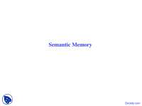 Semantic Memory, PDP Model - Cognitive Psychology - Lecture Slides ...