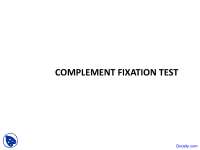 Complement Fixation Test - Introduction to Immurology - Lecture Slides ...
