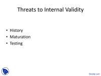 Threats to Internal Validity - Research Methods - Lecture Slides - Docsity