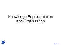 Knowledge Representation and Organization - Cognitive Psychology - Lecture Slides - Docsity