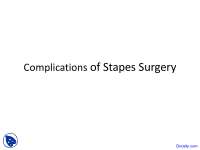 Causes of Stapes Fixation - Otolaryngology - Lecture Slides - Docsity