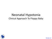 Neonatal Hypotonia - Neonatology - Lecture Slides - Docsity