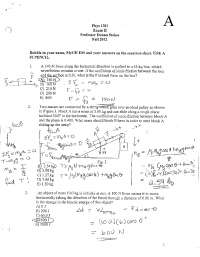 Exam II Solved - Introductory General Physics I | PHYS 1301 | Exams Physics | Docsity