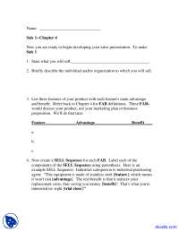 Sales Presentation - Fundamentals of Selling - Assignments - Docsity