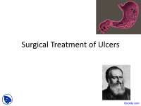 Surgical Treatment of Ulcers - Surgery - Lecture Slides - Docsity