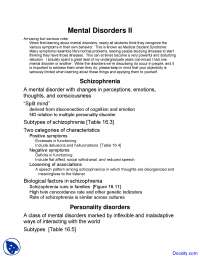 Mental Disorders - Fundamentals of Psychology - Lecture Notes - Docsity