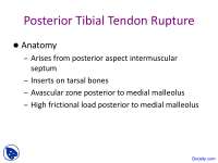 Posterior Tibial Tendon Rupture - Orthopaedic Trauma - Lecture Slides ...