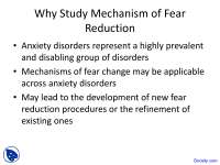 Mechanism of Fear Reduction - Behaviour Therapy - Lecture Slides - Docsity