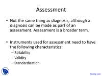 Types of Assessments - Abnormal Psychology - Lecture Slides - Docsity