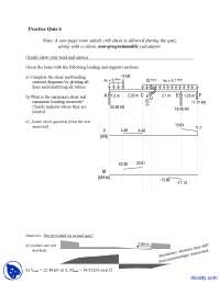 Beam - Architectural Structures - Quiz - Docsity