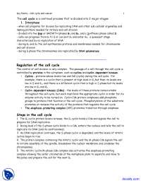 Cell Cycle Cancer - Introduction to Biochemistry - Handout - Docsity